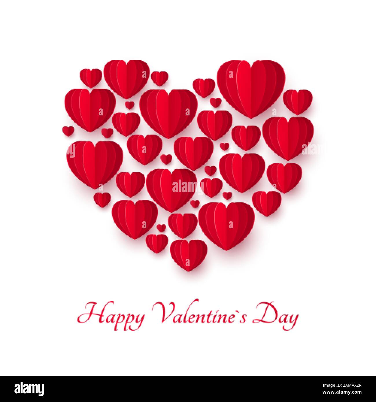 Valentine`s Day Greeting Card Or Invitation Holiday Banner With Paper